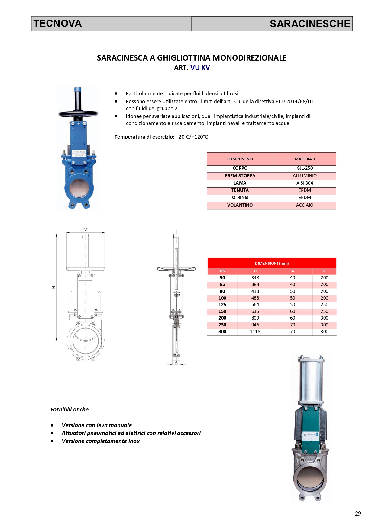 Saracinesche - Valvole - Tecnova